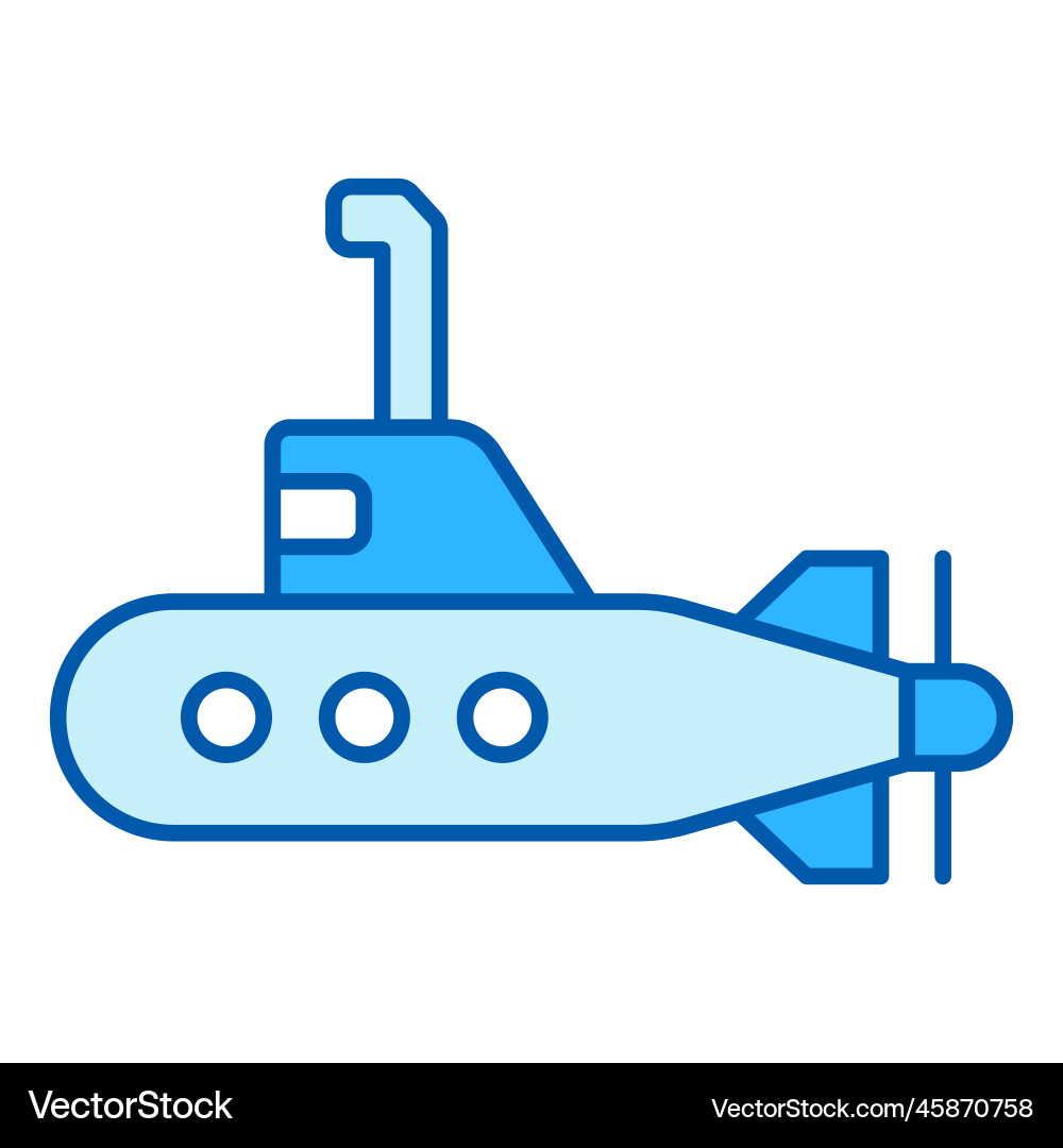 Submarine with periscope Royalty Free Vector Image