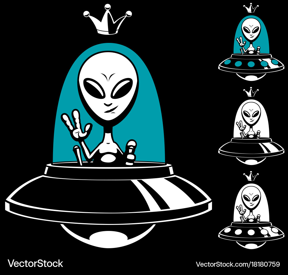 Alien king Royalty Free Vector Image - VectorStock