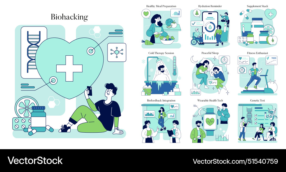 Biohacking flat Royalty Free Vector Image - VectorStock