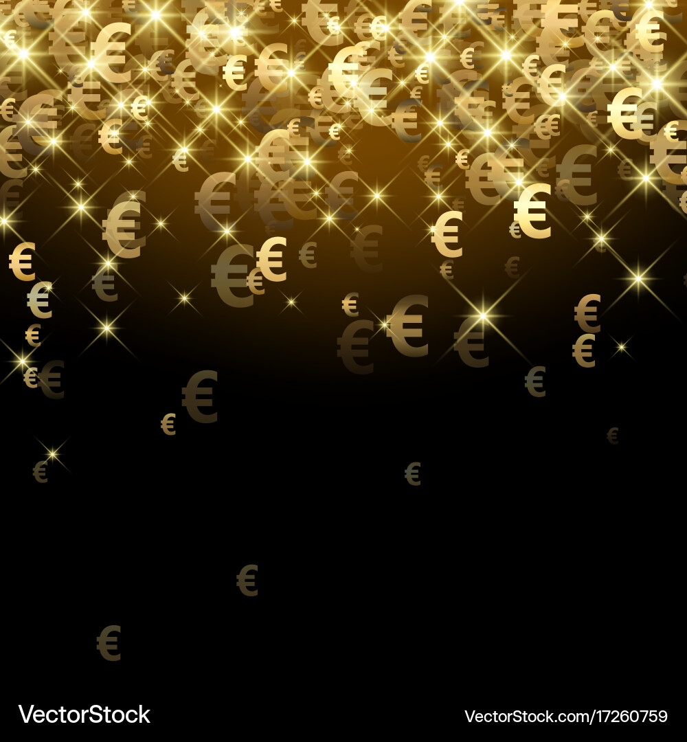 Black background with euro signs Royalty Free Vector Image