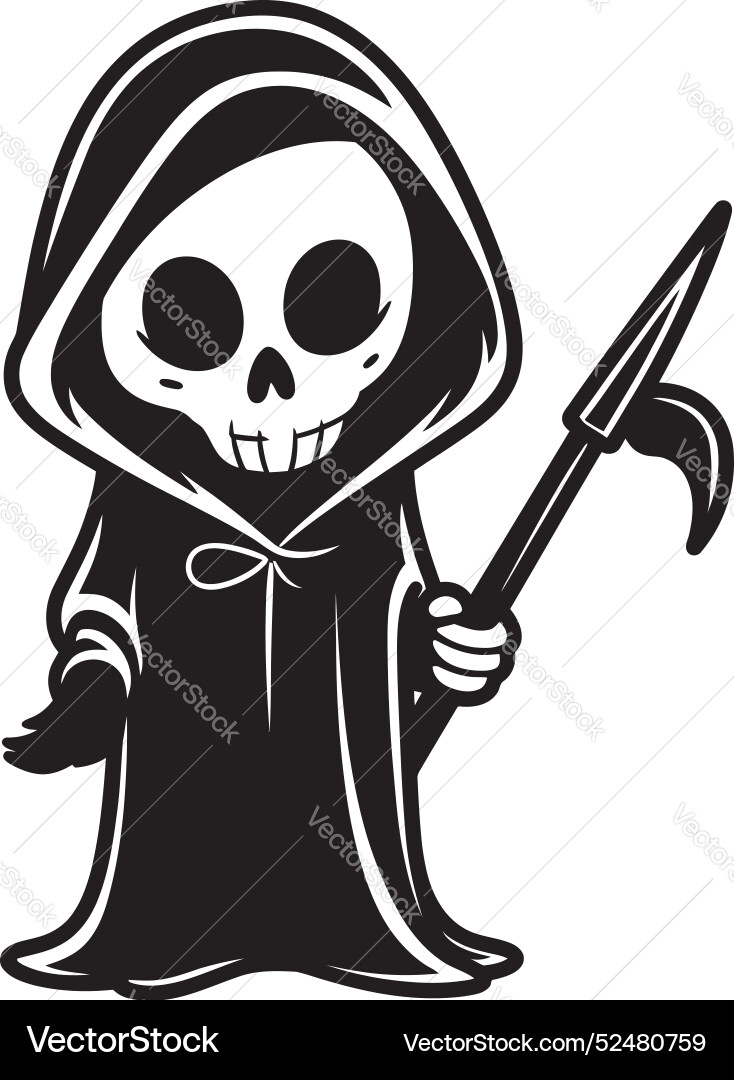 Delightful death lovely grim reaper icon petite Vector Image
