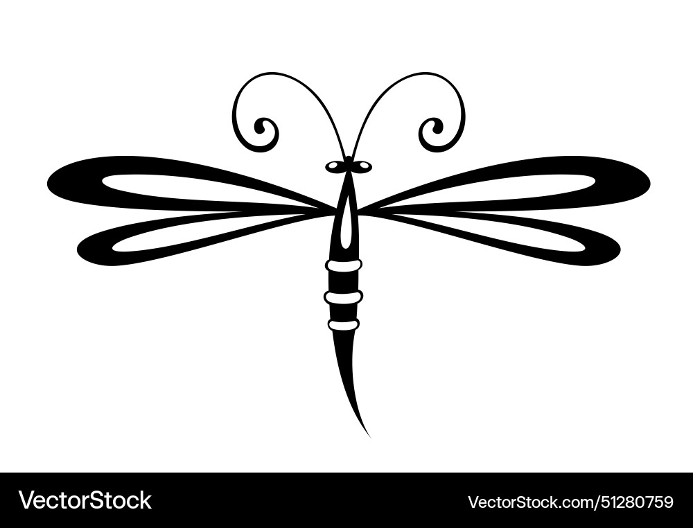 Dragonfly silhouette Royalty Free Vector Image