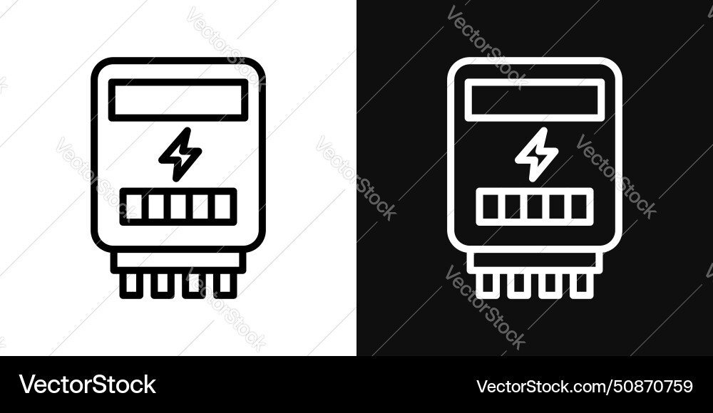 Electric meter icon set utility energy counter Vector Image