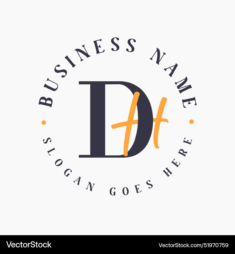 Elegant letter dh initials logo for corporate Vector Image