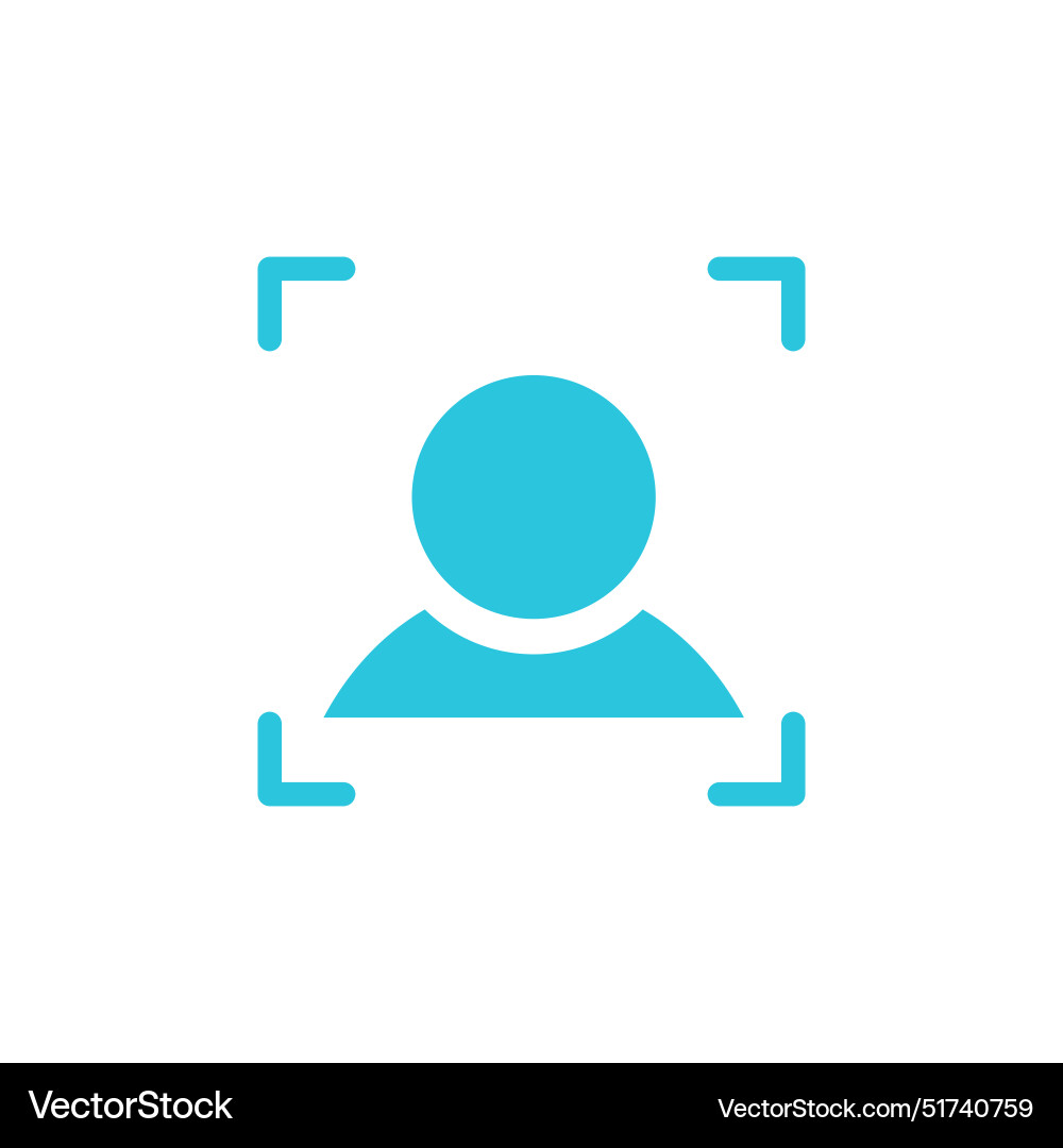 Face recognition icon person isolated on white Vector Image
