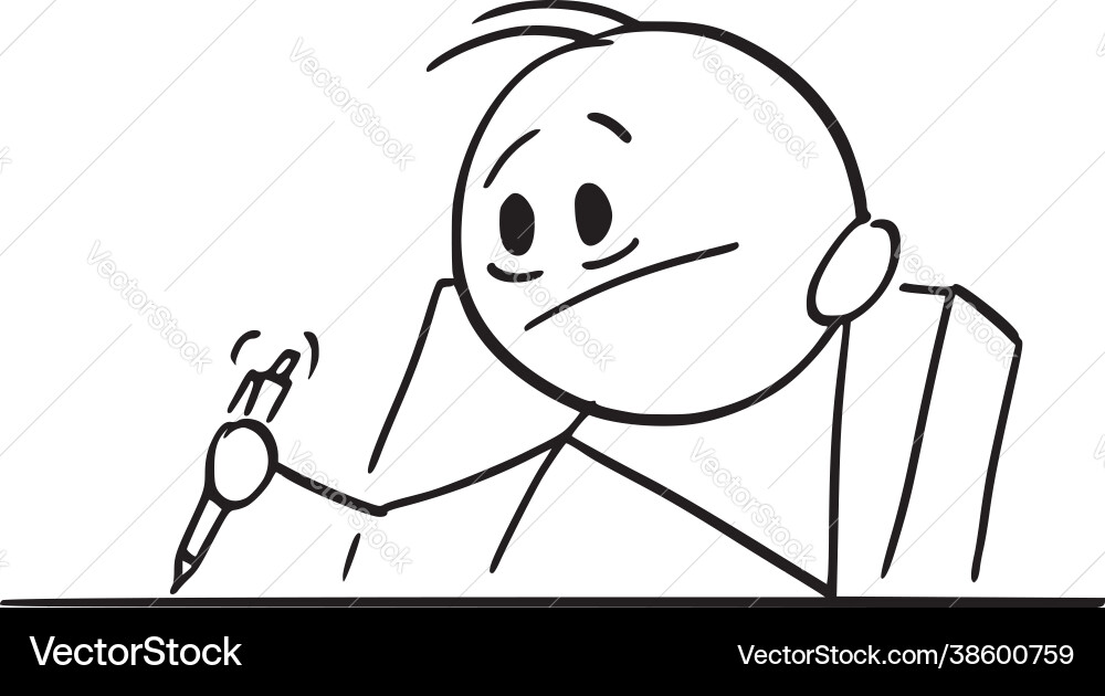 Frustrated person hand writing with pen author Vector Image