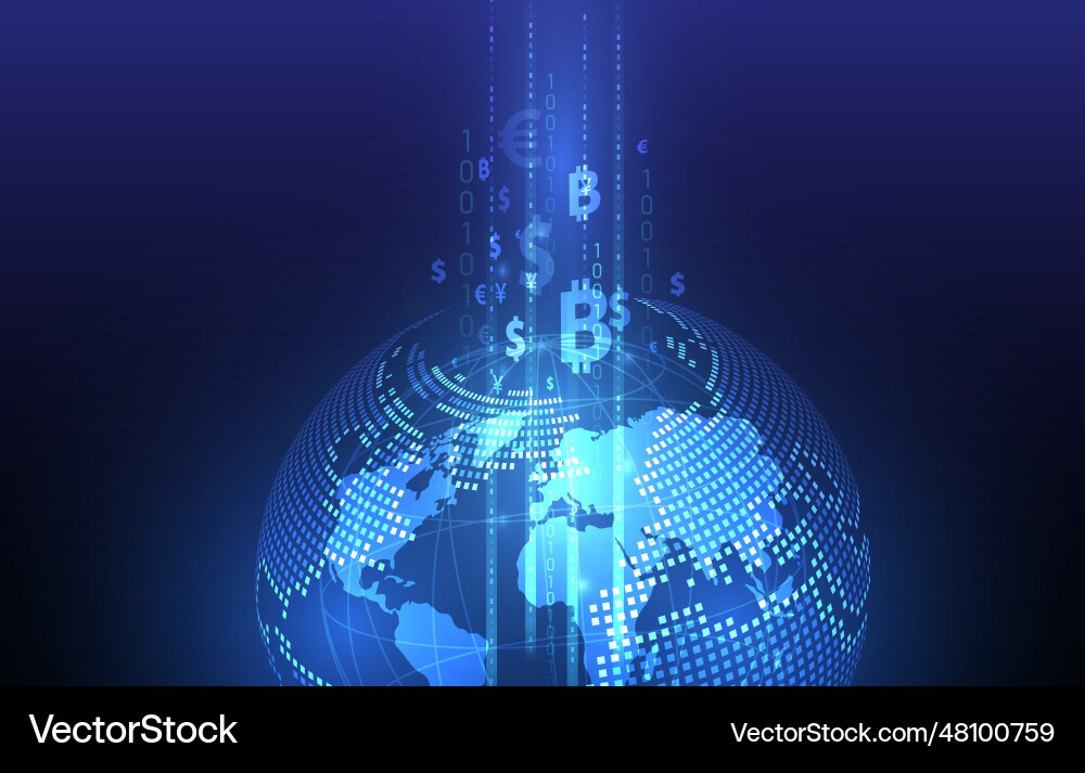 Geldtransfer weltweite Wechselkurse Lizenzfreier Vektor