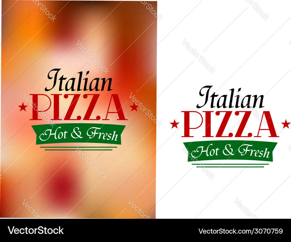 Italian pizza sign or label Royalty Free Vector Image