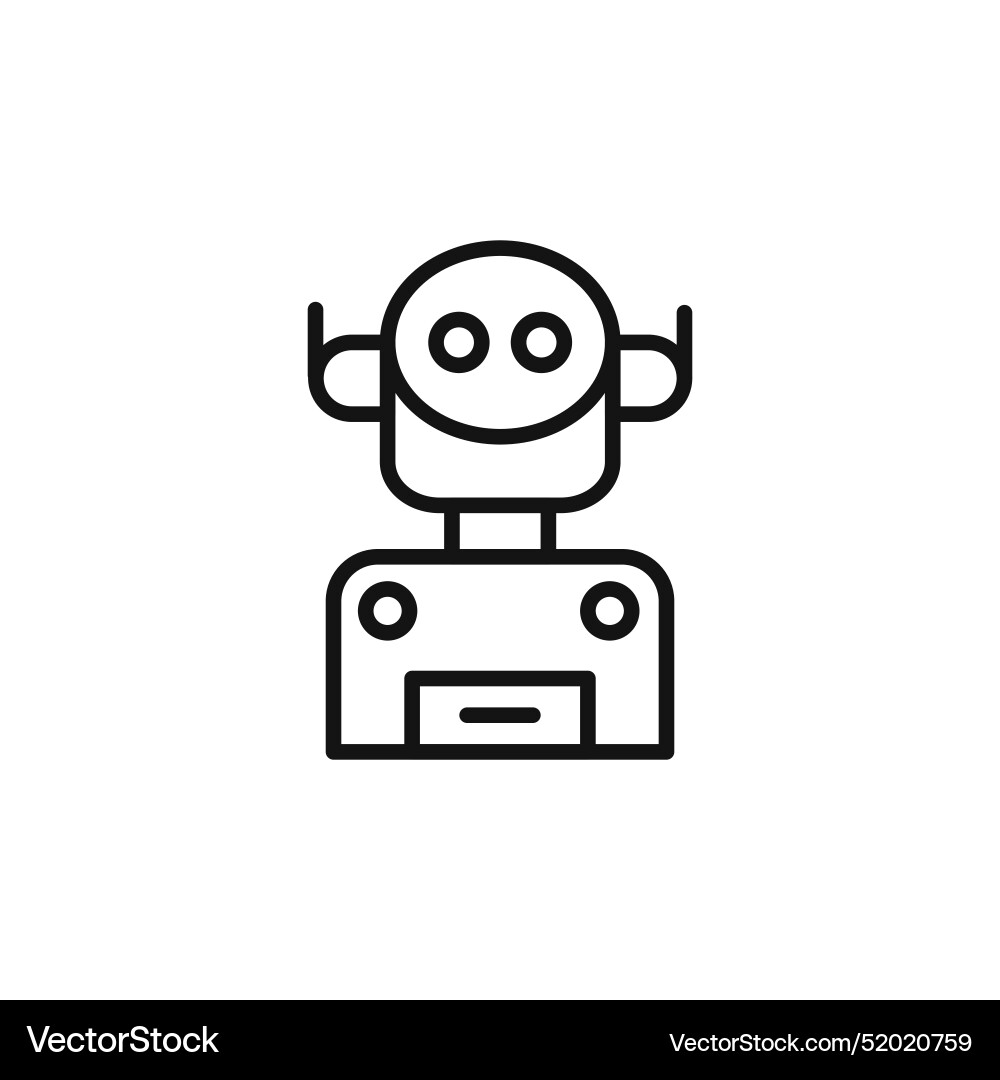 Robot icon outline collection in black Royalty Free Vector