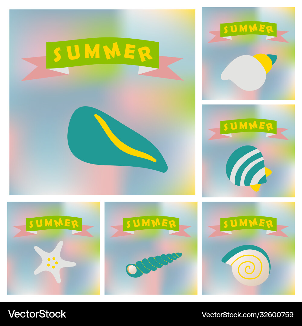 Sea shells and star Royalty Free Vector Image - VectorStock
