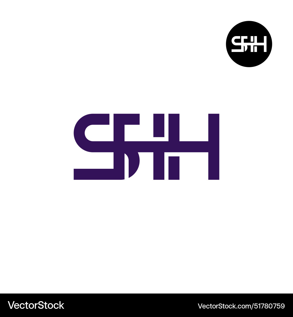 Shh logo letter monogram design Royalty Free Vector Image