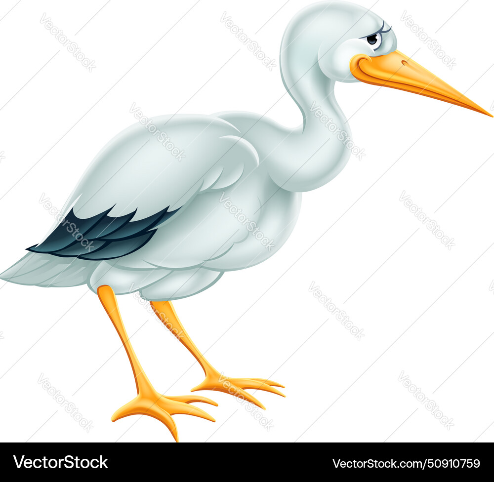 Stork cartoon Royalty Free Vector Image - VectorStock