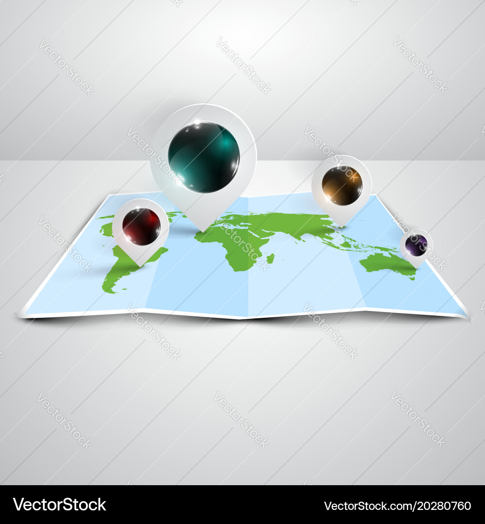 3D World Map Icons Royalty Free Vector Image - VectorStock