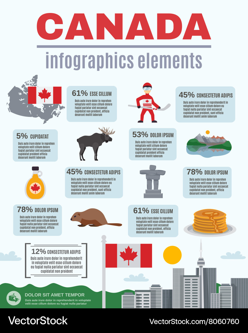 Canada infographics elements Royalty Free Vector Image