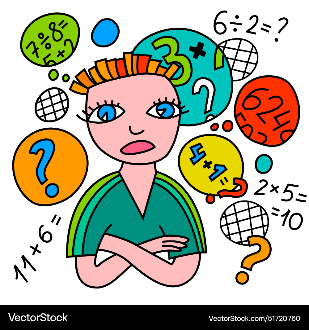 Dyscalculia concept math disability banner Vector Image