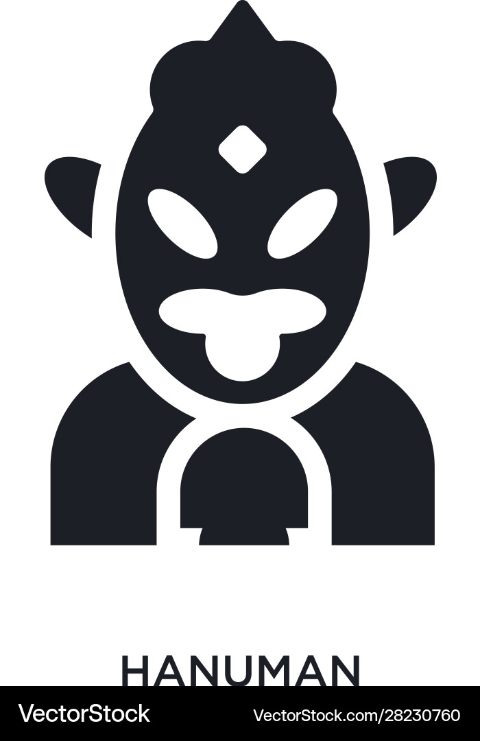 Hanuman isolated icon simple element from india Vector Image