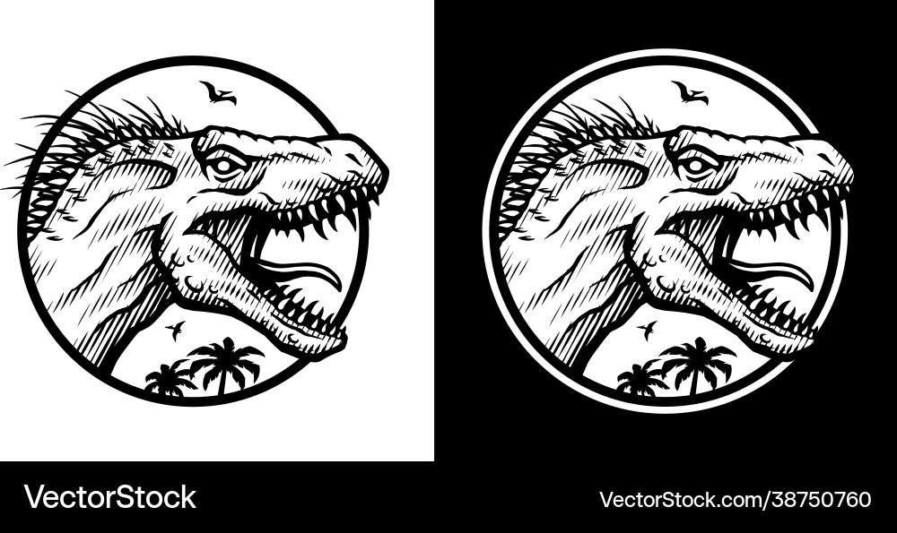 Indoraptor x-rex in two versions Royalty Free Vector Image