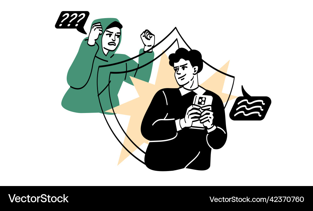 Internet fraud and scam Royalty Free Vector Image