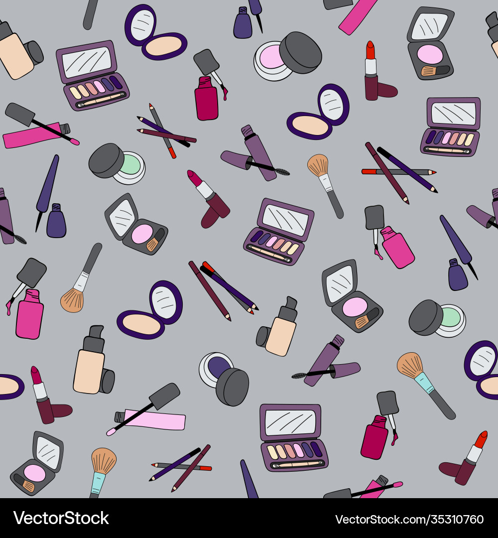 Makeup cosmetic seamless pattern Royalty Free Vector Image
