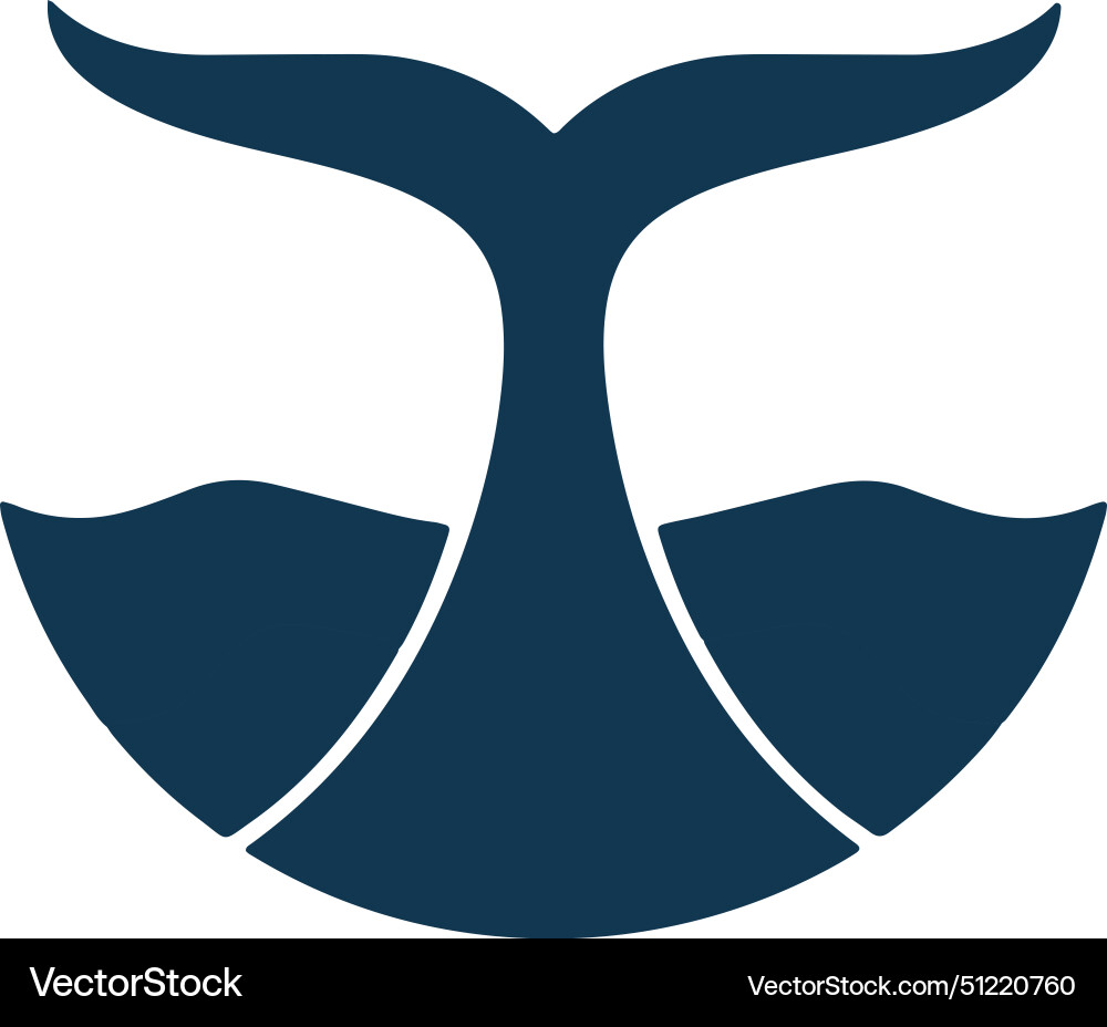Minimalist whale tail design Royalty Free Vector Image