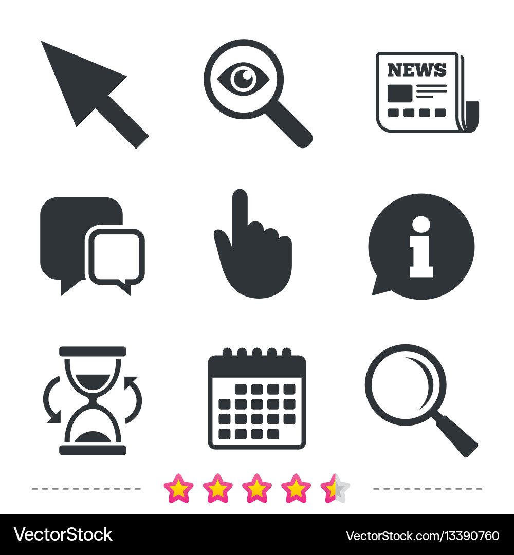 Mouse cursor icon hourglass magnifier glass Vector Image