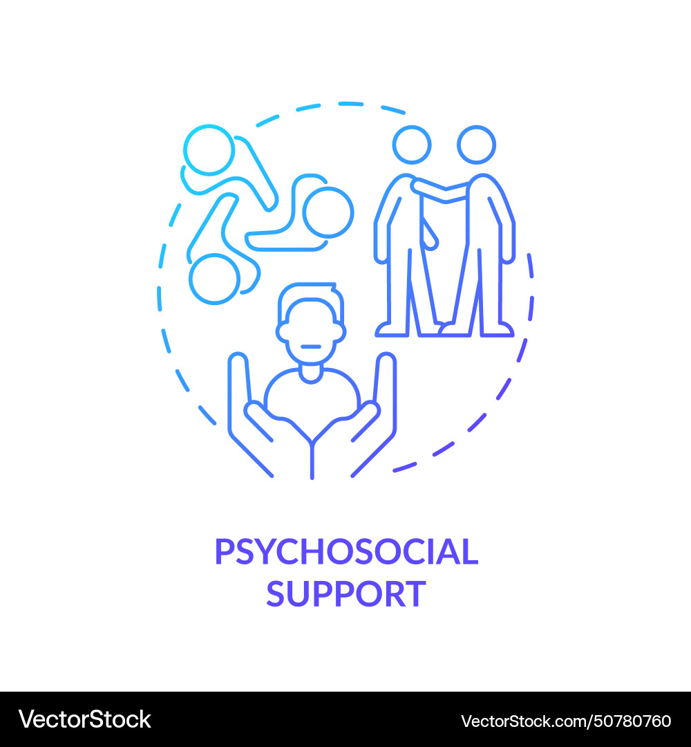 Psychosocial support blue gradient concept icon Vector Image