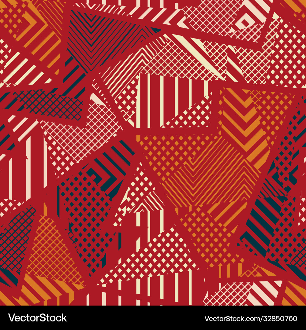 Red color tribal seamless texture Royalty Free Vector Image