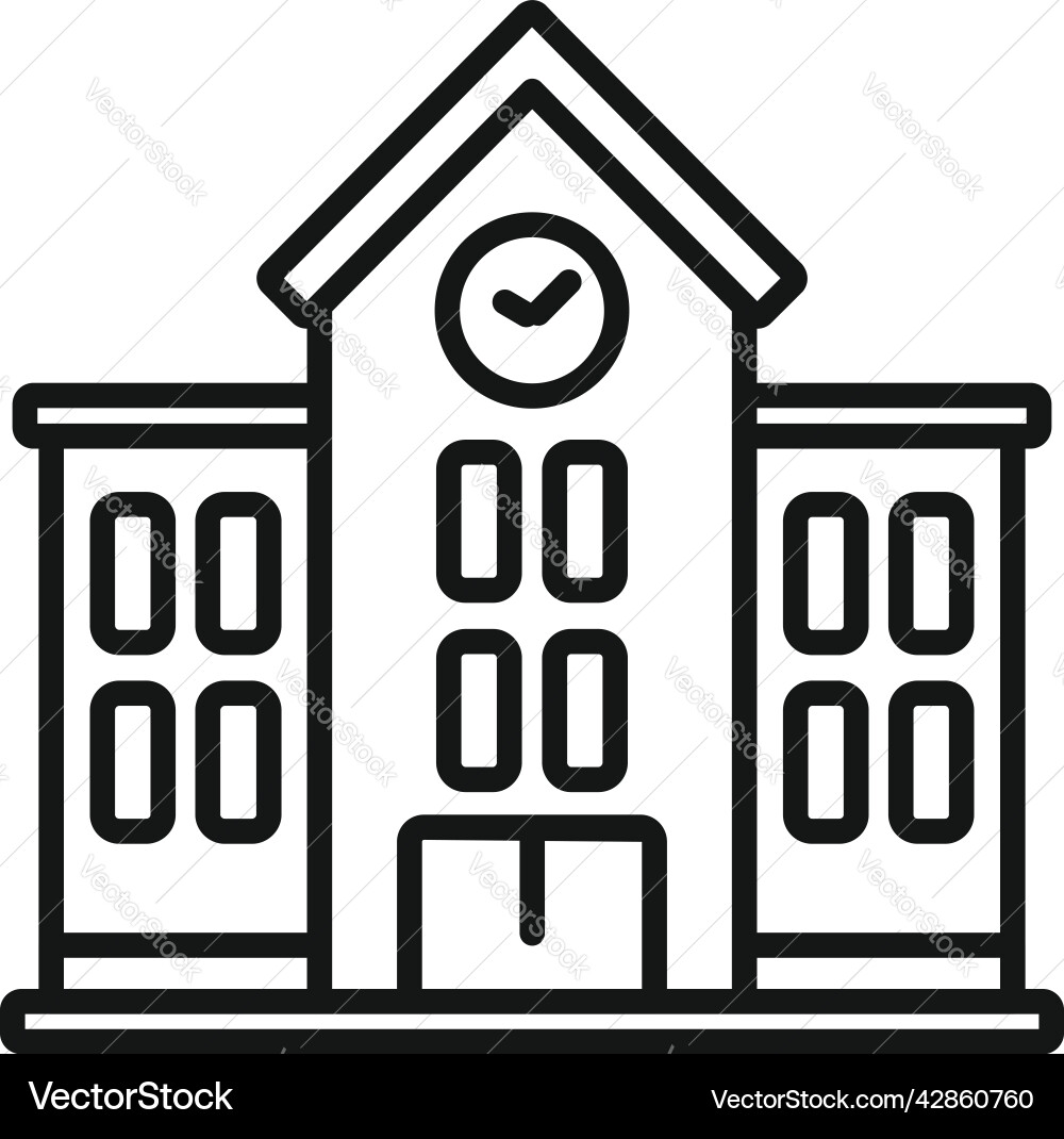 School building icon outline exam test Royalty Free Vector