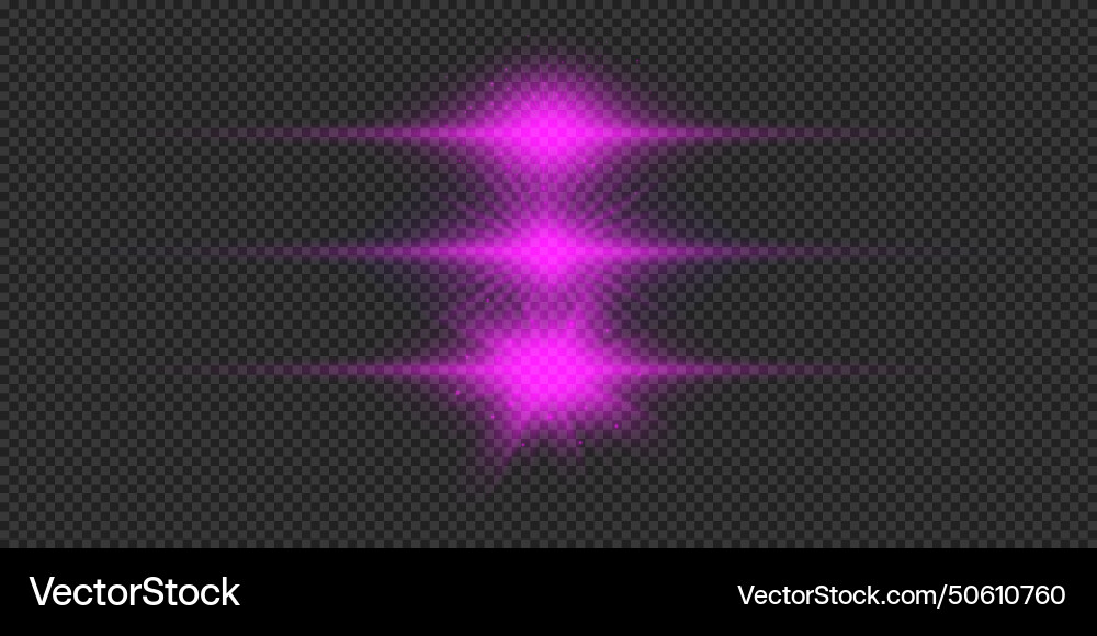 Set of purple horizontal light effects lens Vector Image