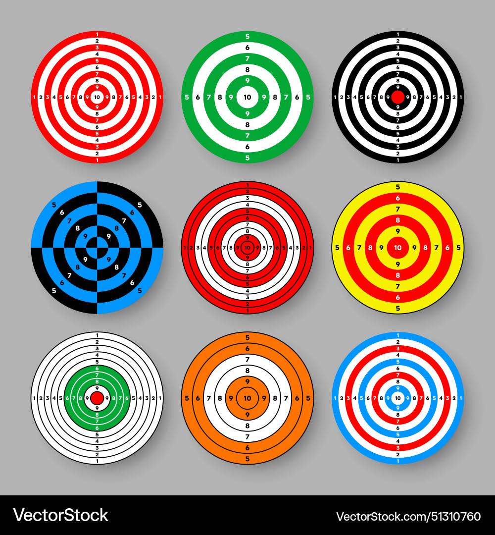 Shooting range paper targets round target Vector Image