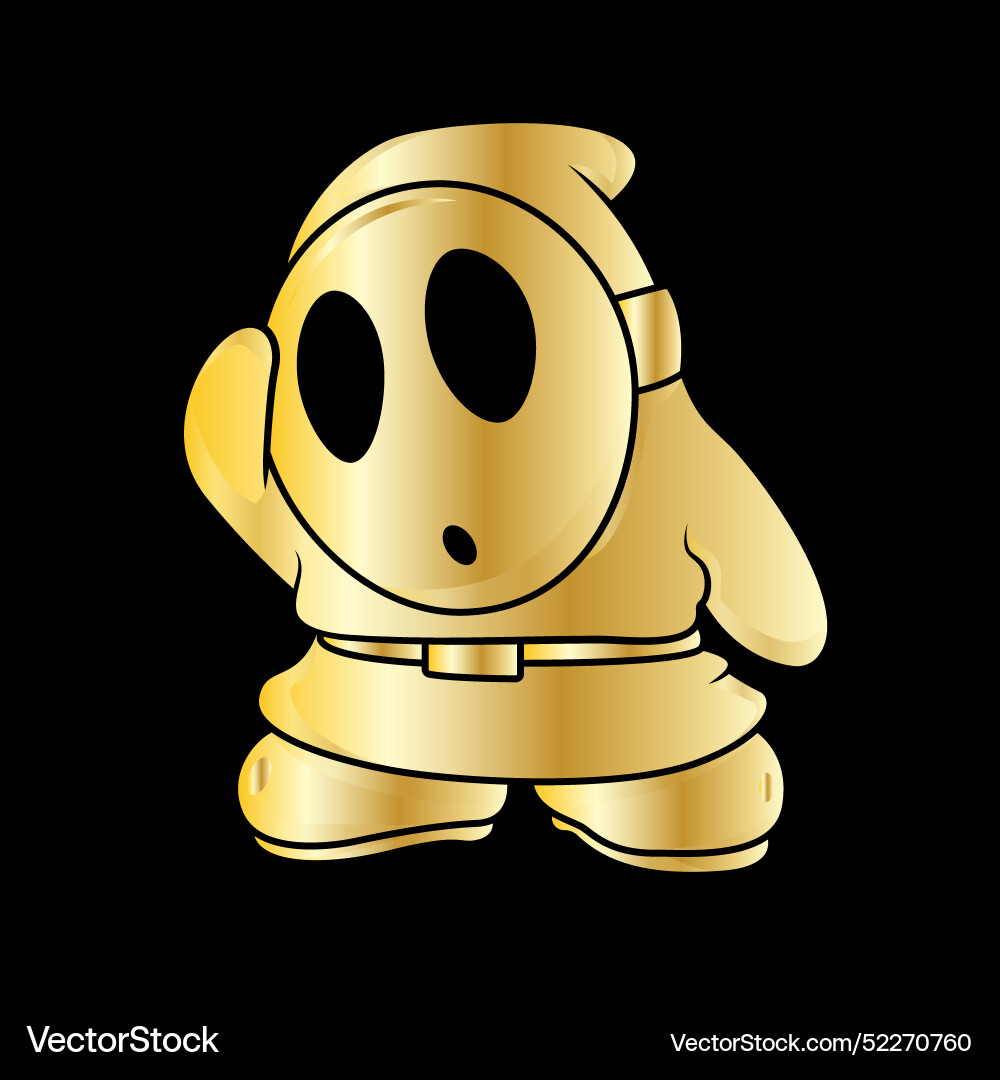 Shy guy gold Royalty Free Vector Image - VectorStock