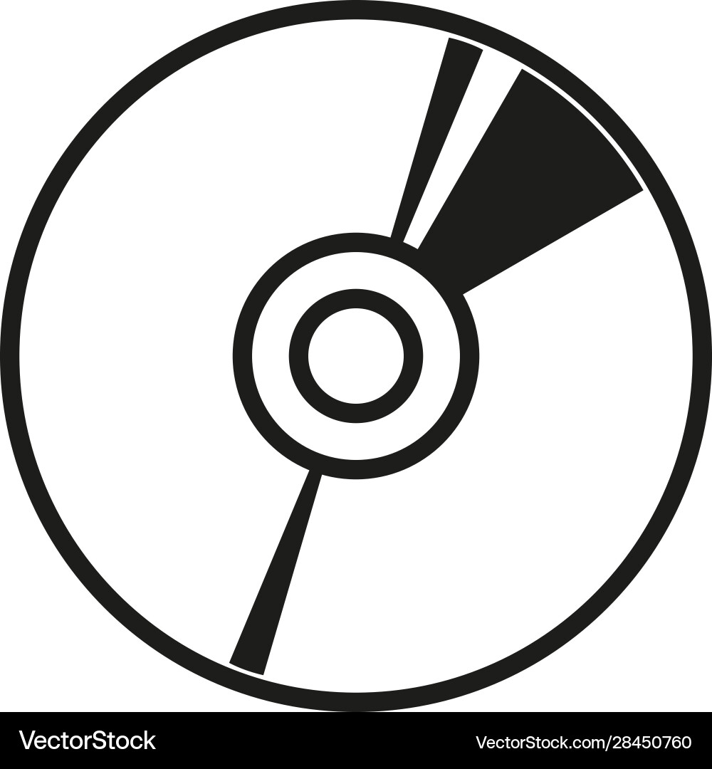 Simple CD/DVD Linear Drawing Royalty Free Vector Image