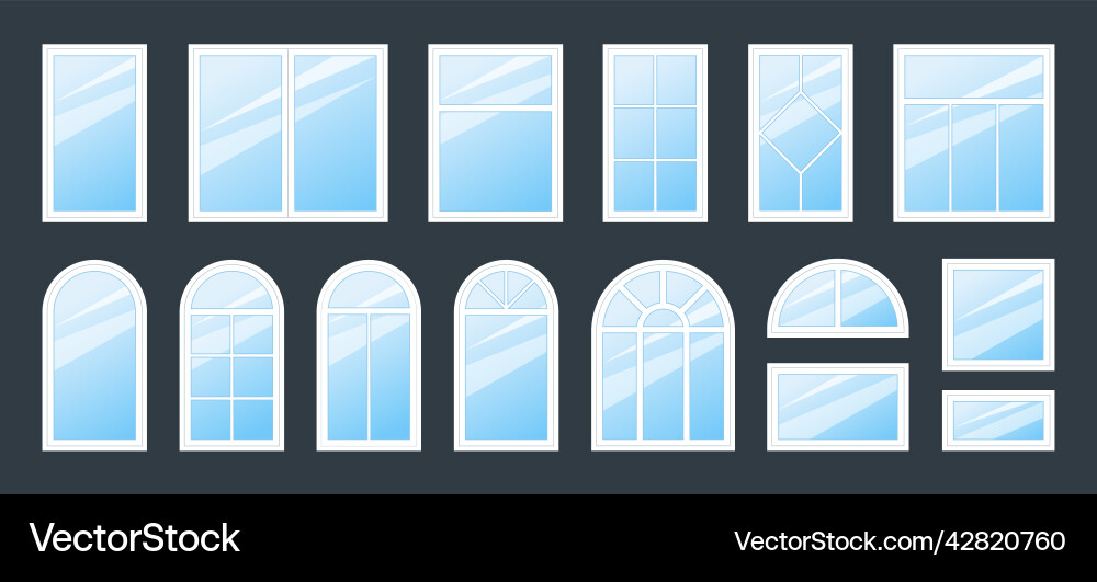 Window frame glass house building office Vector Image
