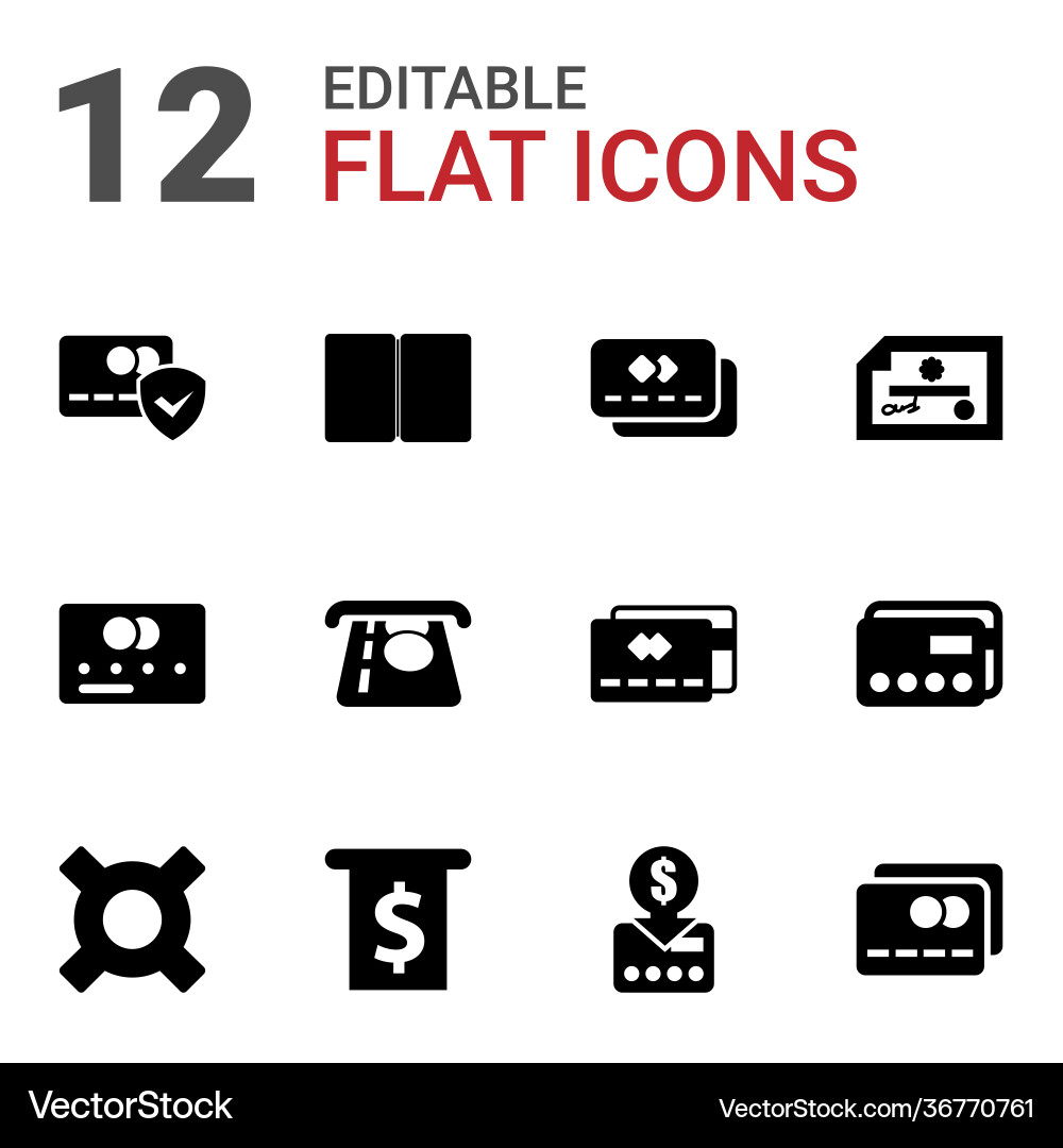 12 credit icons Royalty Free Vector Image - VectorStock