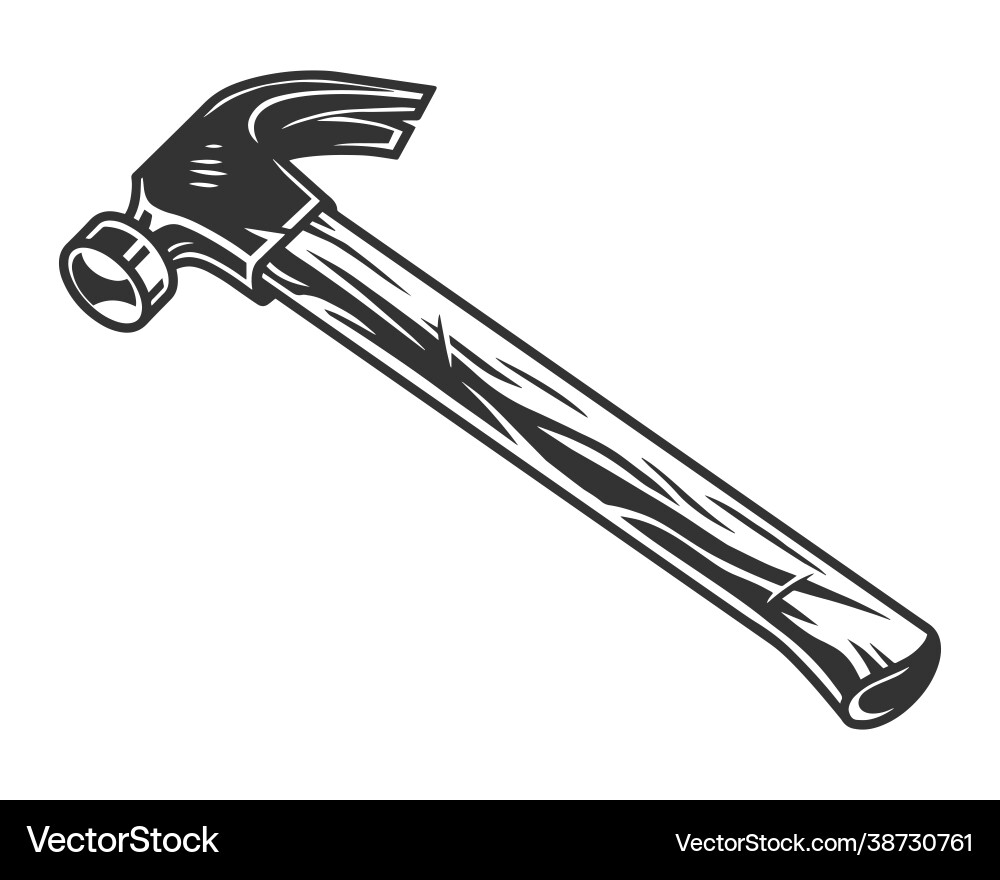 Carpenter hammer monochrome concept Royalty Free Vector
