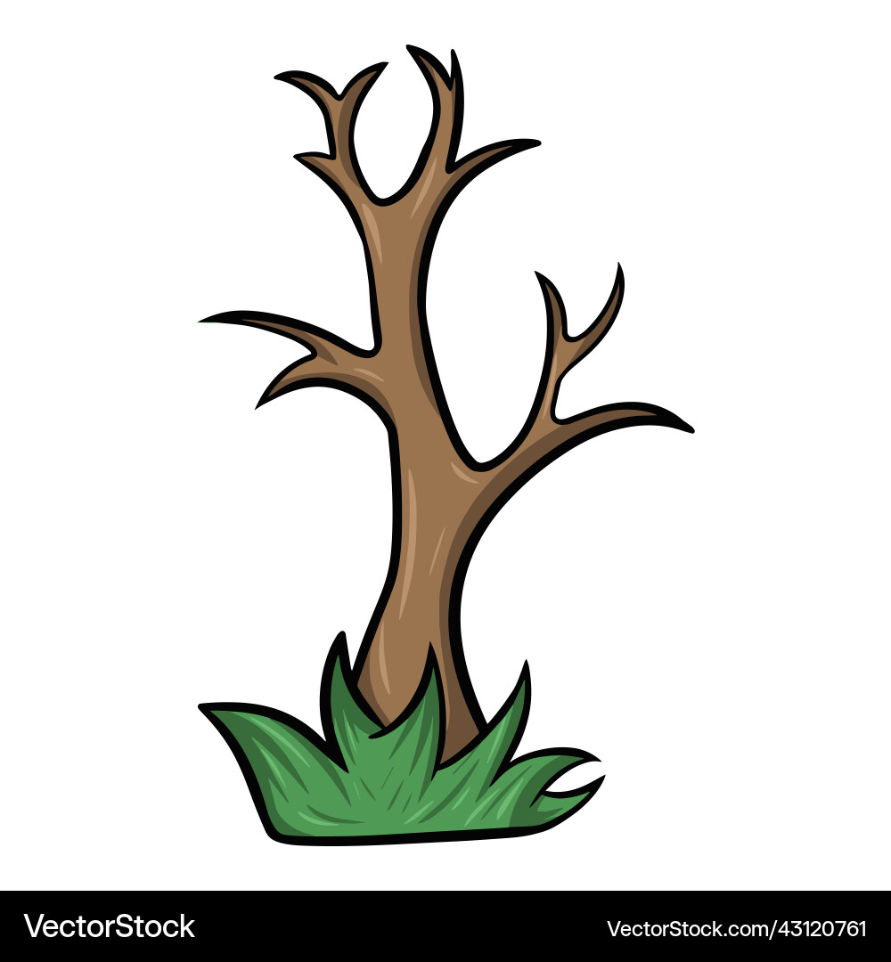Cartoon beautiful tree trunk without Royalty Free Vector