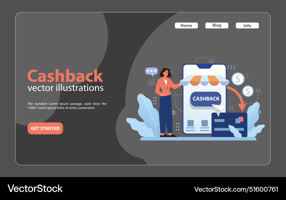 Cashback concept flat Royalty Free Vector Image