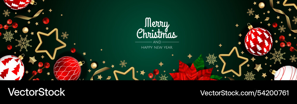 Christmas banner background xmas objects viewed Vector Image