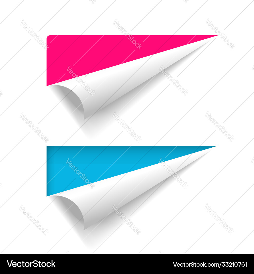 Corner peel paper banner curled fold page Vector Image