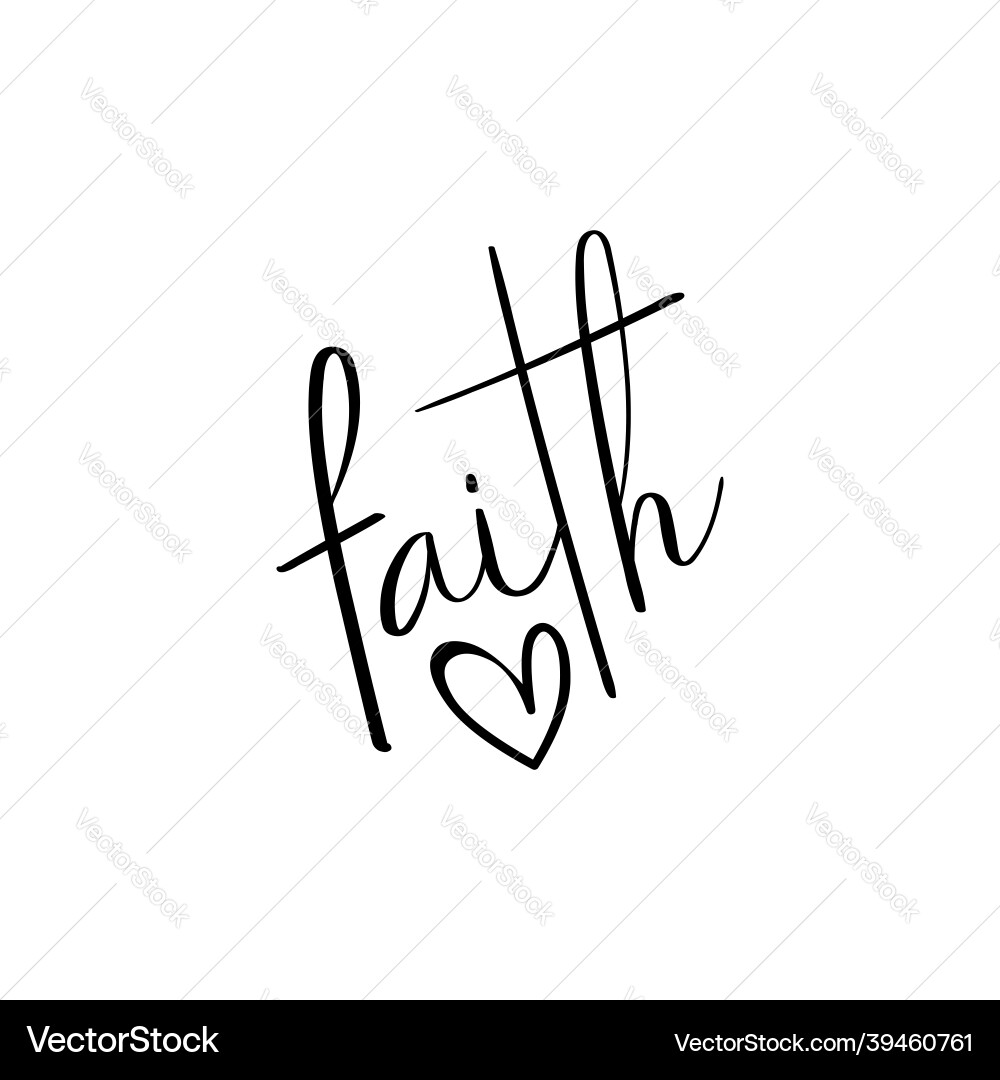 Faith Handwriting with Heart Royalty Free Vector Image