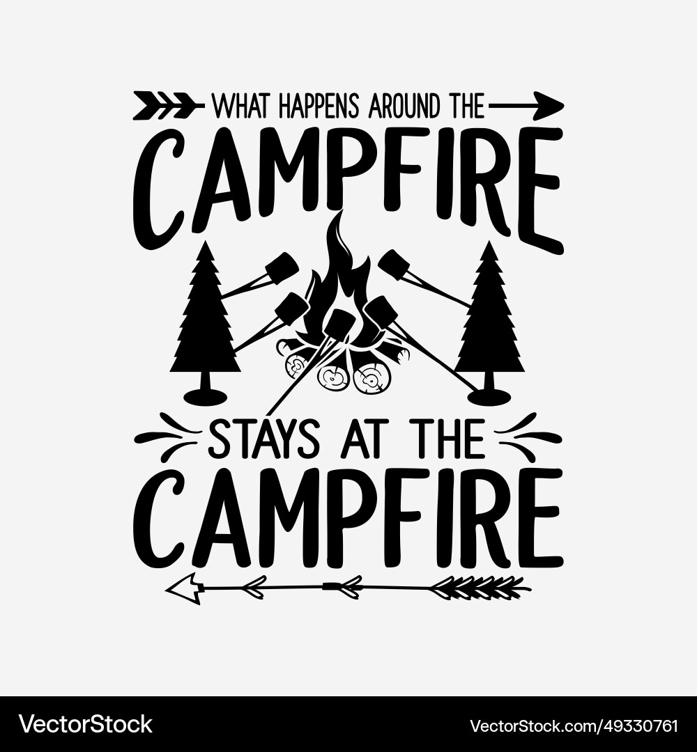 Funny what happens around the campfire camping Vector Image