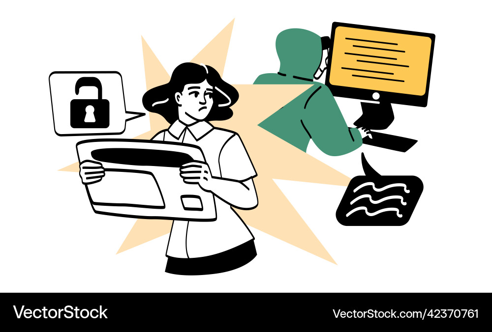 Internet fraud and scam Royalty Free Vector Image