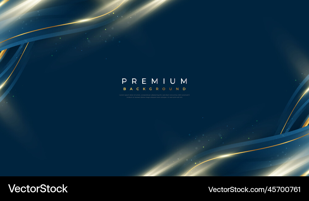 Luxury blue and gold background Royalty Free Vector Image