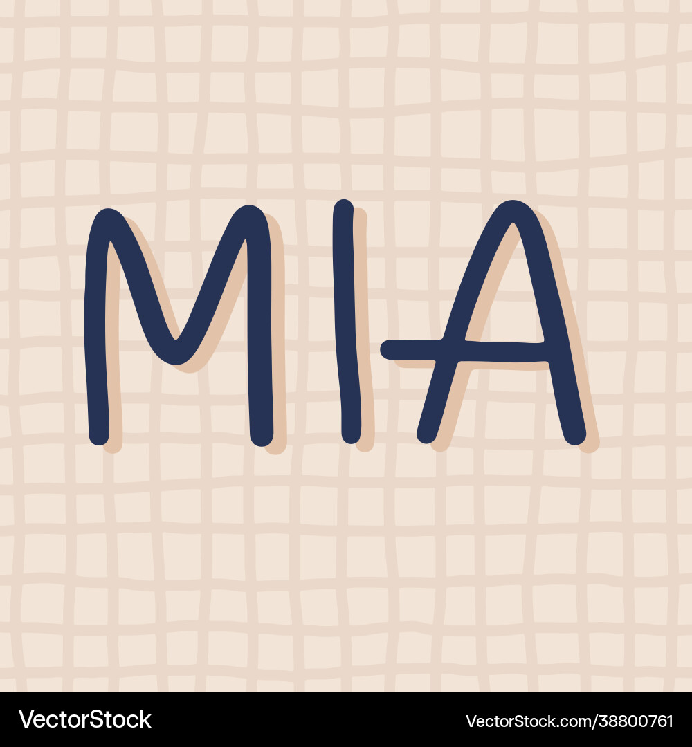 Name mia on background cell Royalty Free Vector Image