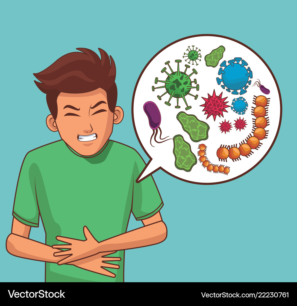 Stomach ache Cartoons Lizenzfreies Vektorbild