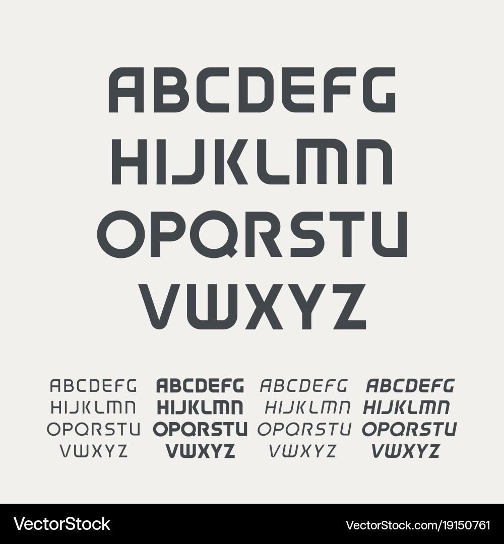 Tech Monogram Font - Futuristic Letter Royalty Free Vector