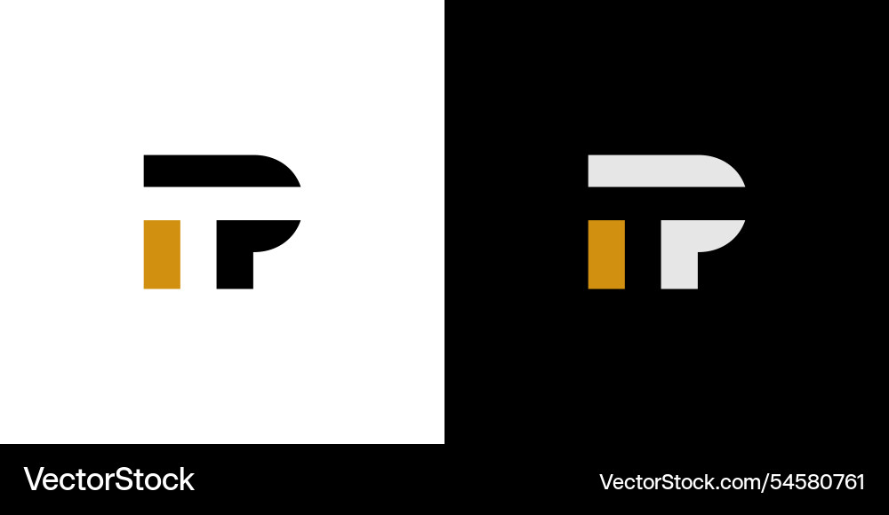 Unique and modern letter tp logo design Royalty Free Vector