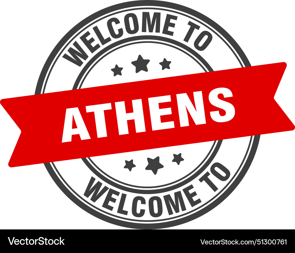 Welcome to athens stamp round sign Royalty Free Vector Image