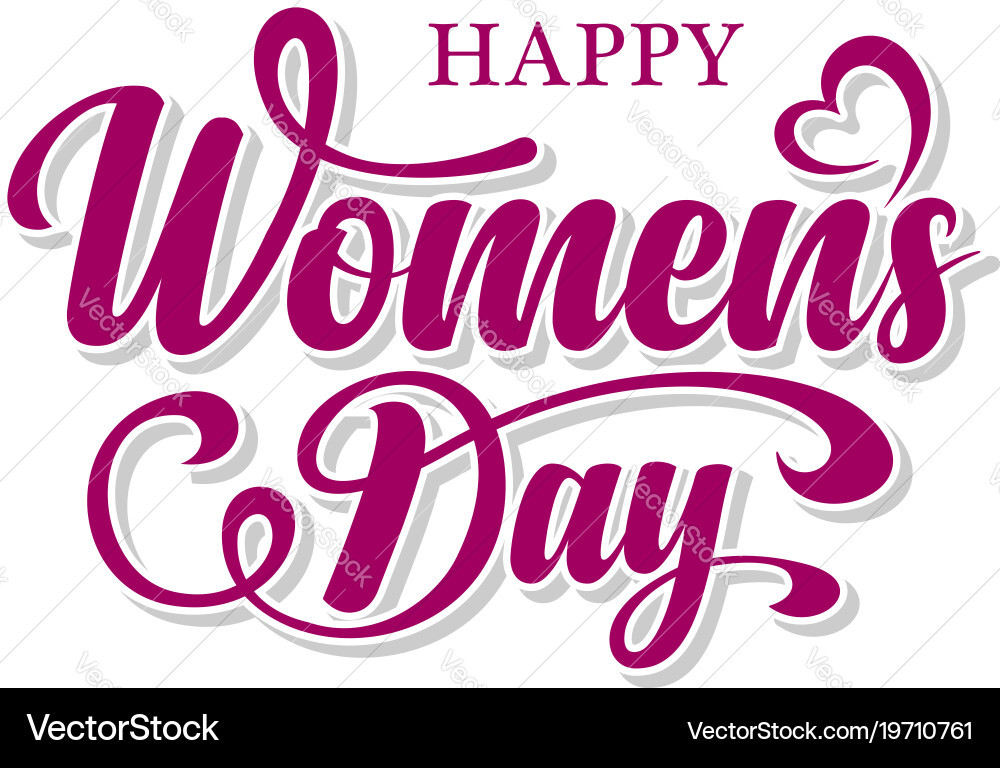 Womens day calligraphic text Royalty Free Vector Image