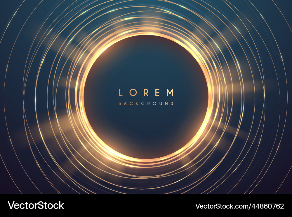 Abstract circle gold lines background with glow Vector Image